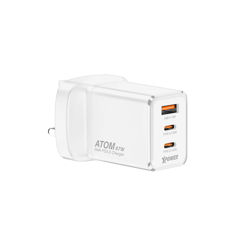 XPower ATOM 67W PD3.0/PPS/QC Foldable Plug Wall Charger - White – WIBI ...