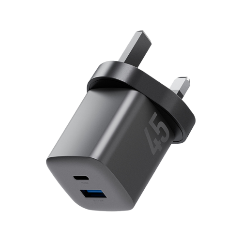 Energea Ampcharge Mini 1-Port USB-C and 1-Port USB-A 45W PD Wall Charg ...