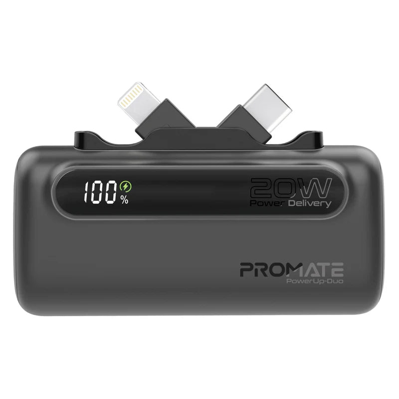 PROMATE PowerUp-Duo Ultra-Compact Fast Charging Power Bank - 20W / USB ...