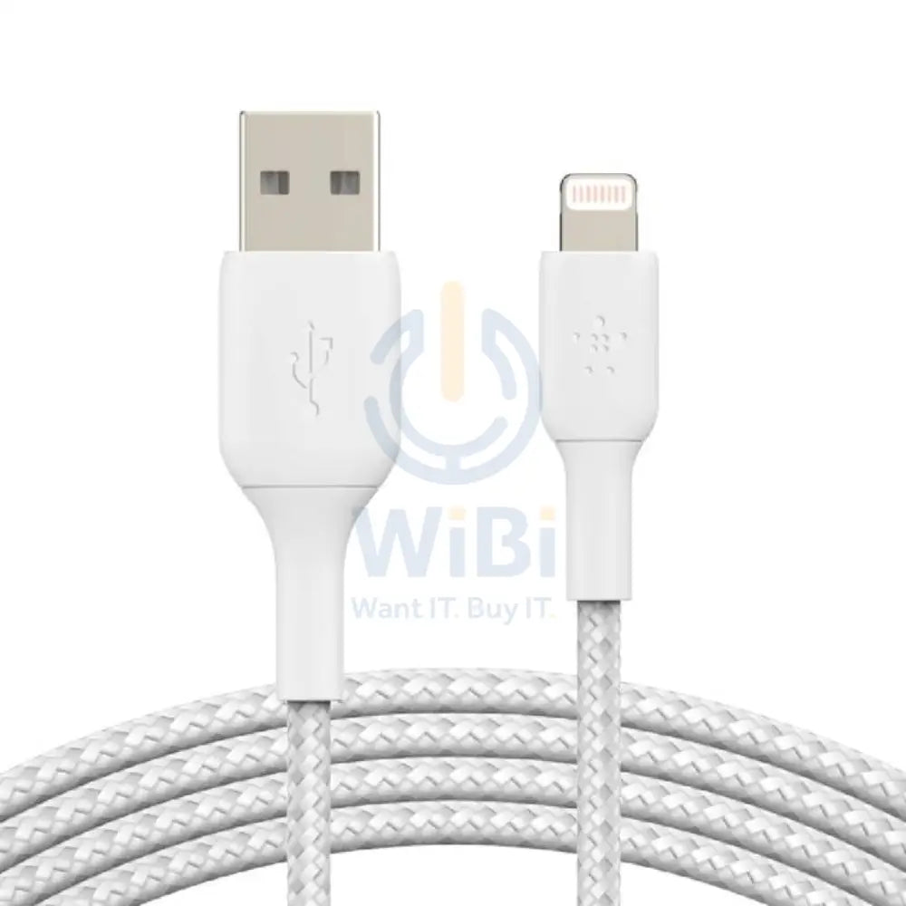 Belkin Premium Braided Cable - 1 Meter / USB-A / Lightning / White ...