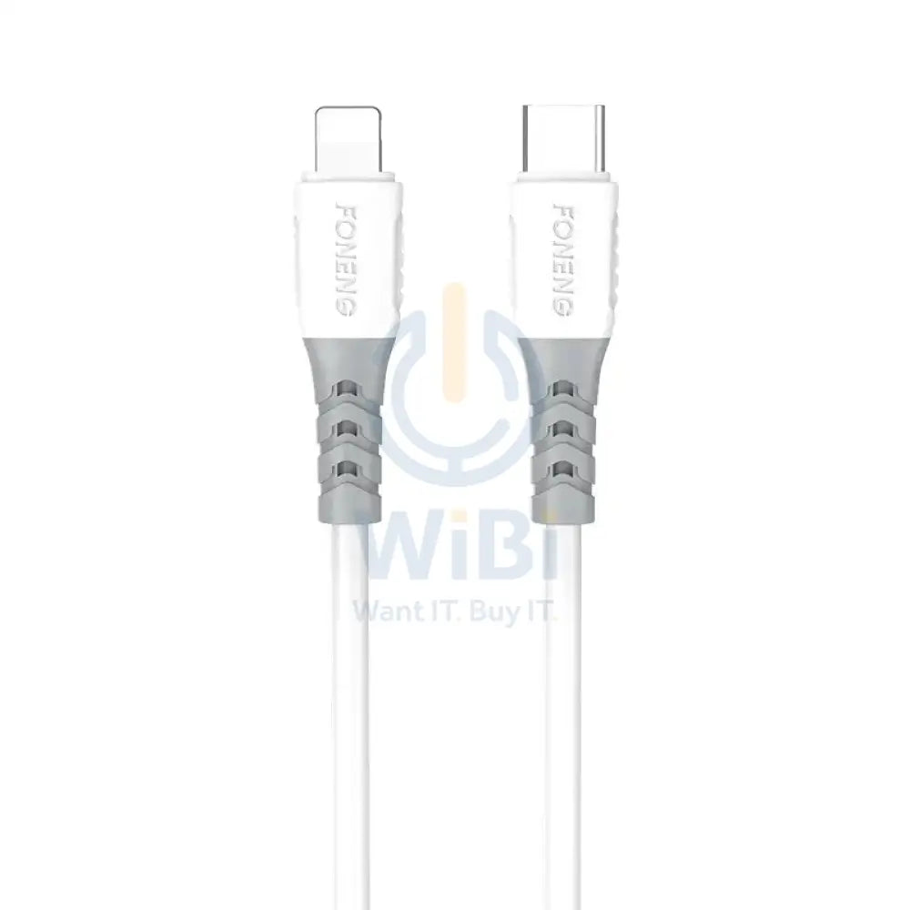 Foneng X66 PD Type-C to Lightning 20W Fast Data Cable 1M - White – WIBI ...