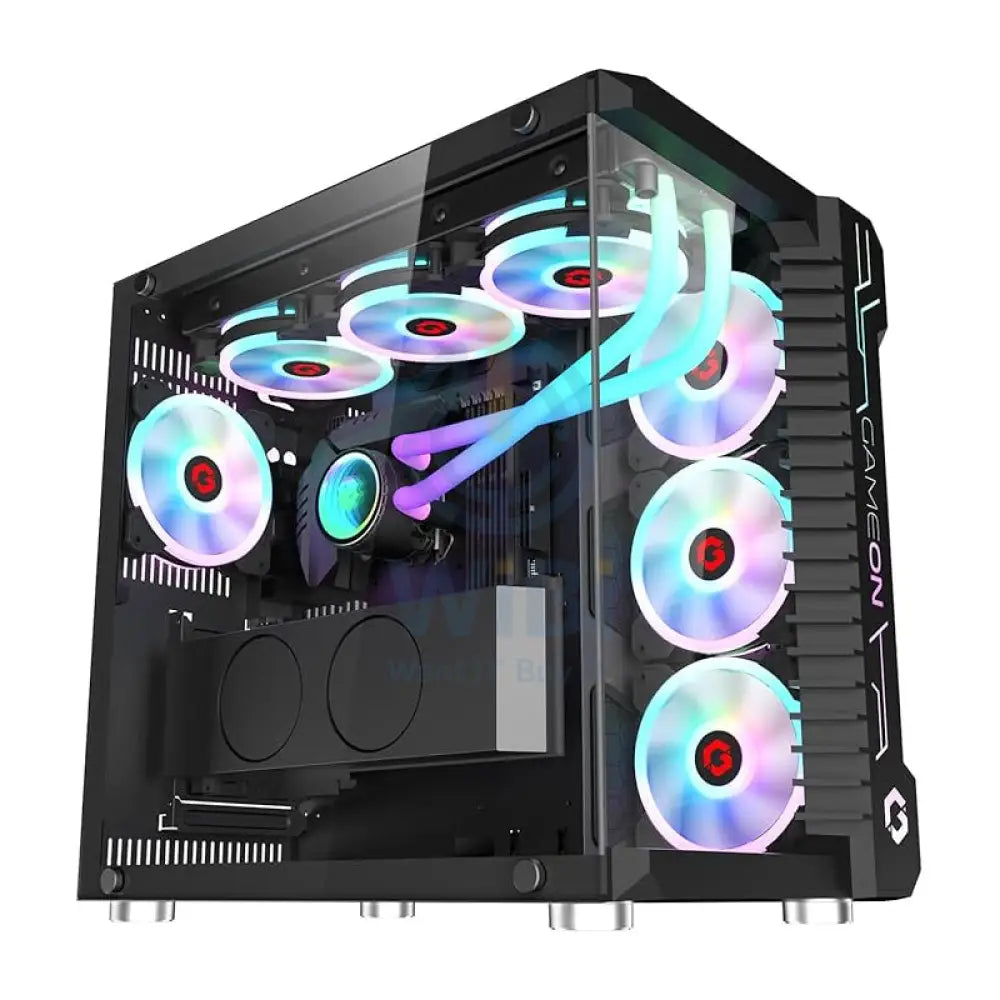 GameOn Emperor Midnight III Series Mid Tower Gaming Case - USB / Black ...