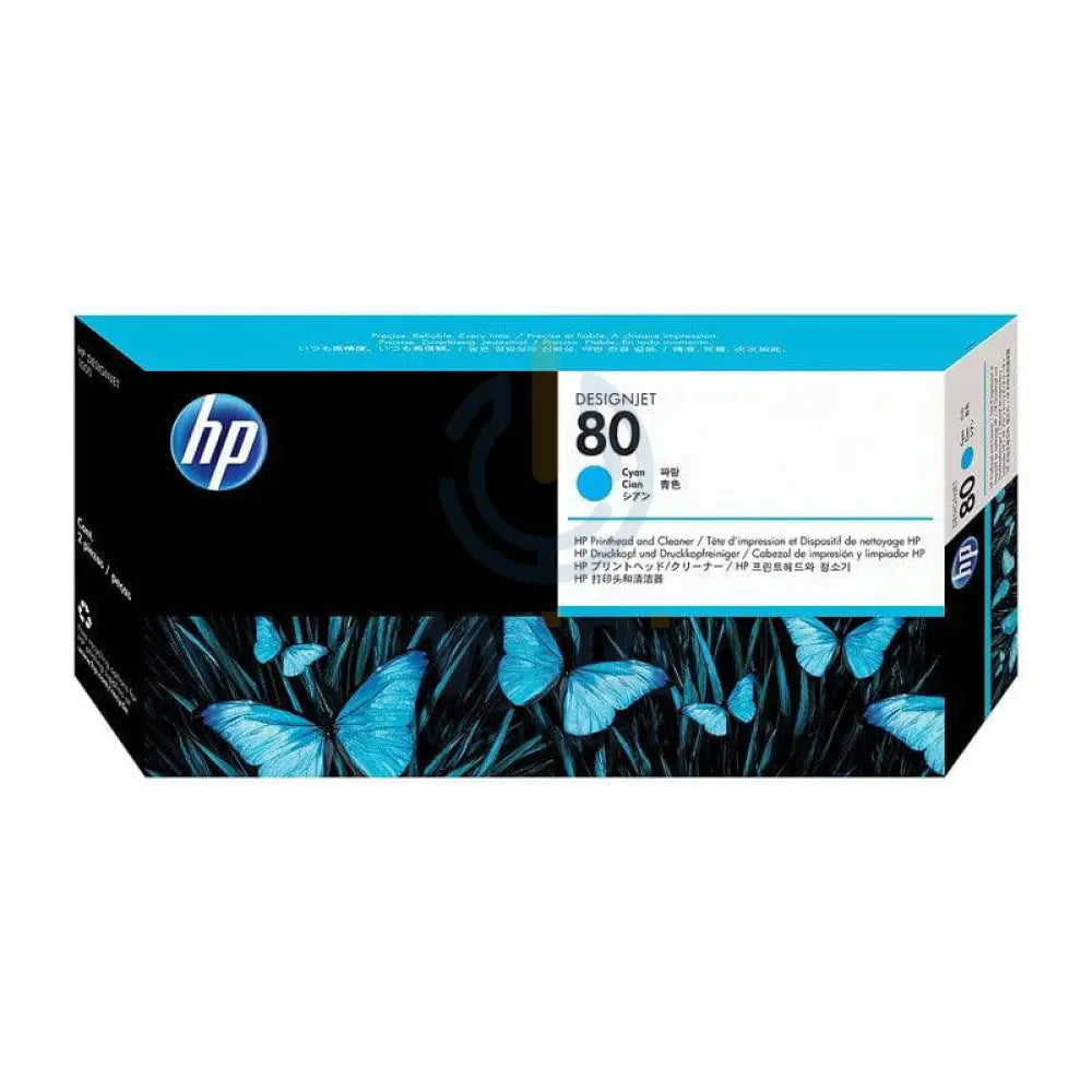 HP 80 Cyan DesignJet Printhead And Printhead Cleaner - Printhead / 17 ...