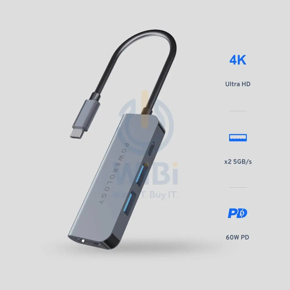 Powerology 4 in 1 USB-C Hub with HDMI and USB 3.0 – WIBI (Want IT. Buy IT.)