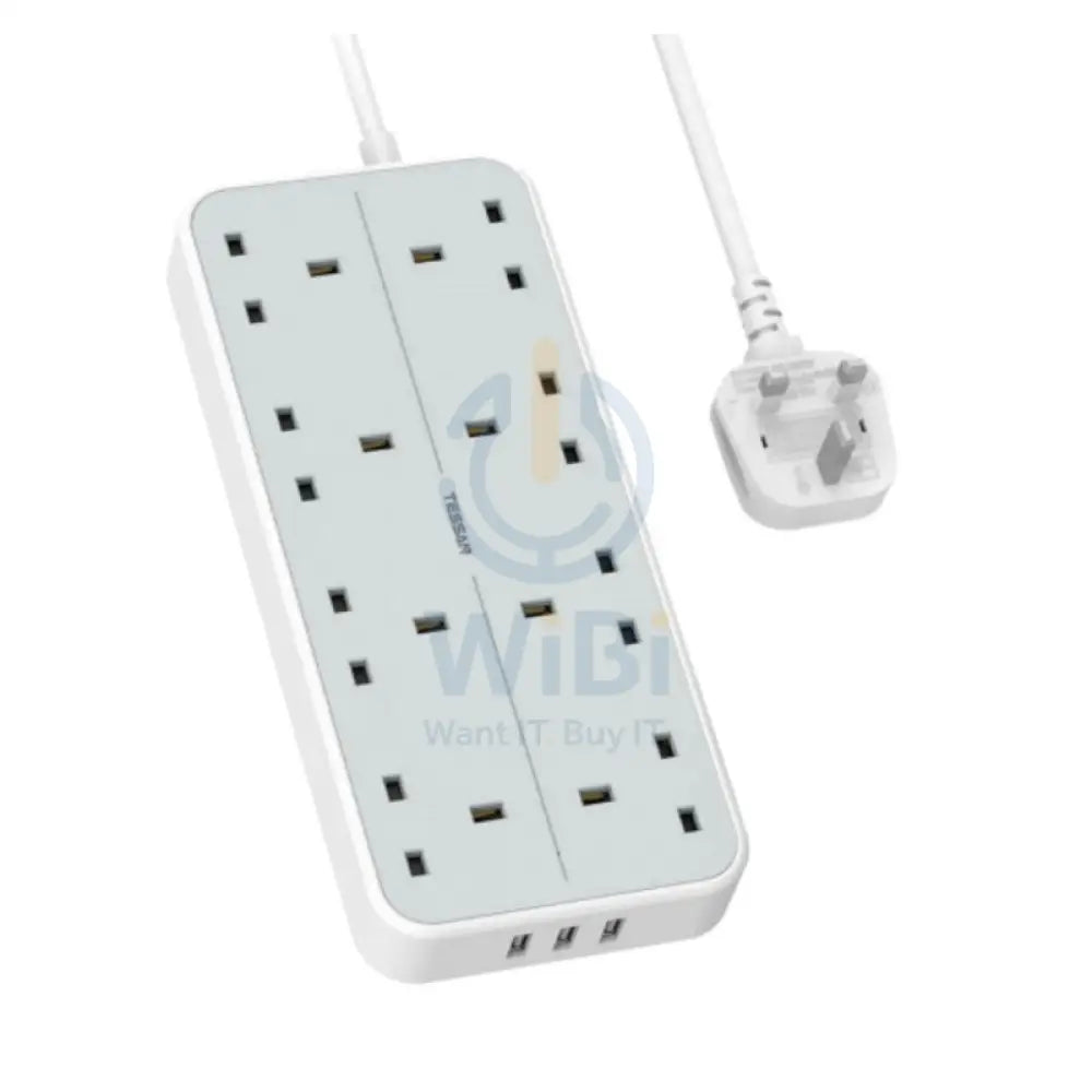 TESSAN 8-Way Multi-Plug Extension - 15W / 2 Meter / White – WIBI (Want ...