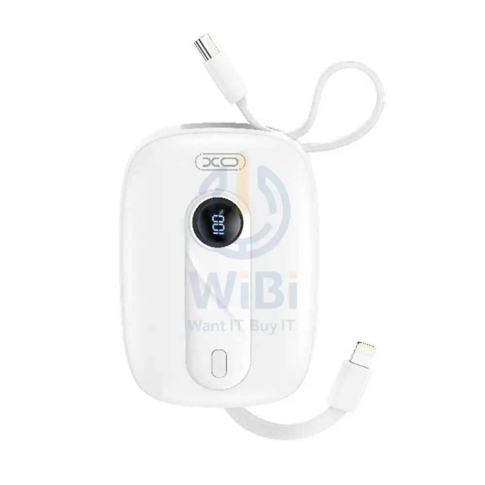 XO Mini Built-In-Cable Power Bank - 10,000mAh / 22.5W / White – WIBI ...