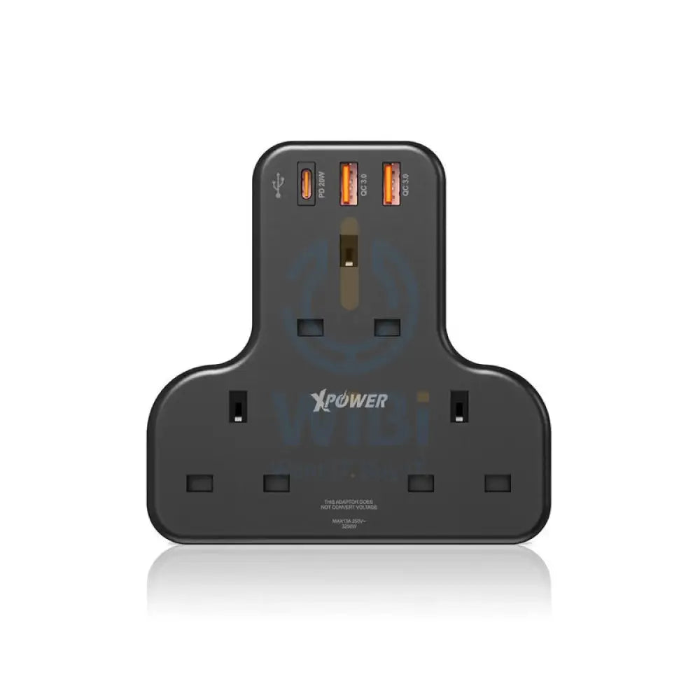 XPower WSS2 3 x Outlet T-Shaped Extension Socket - 20W / Black – WIBI ...