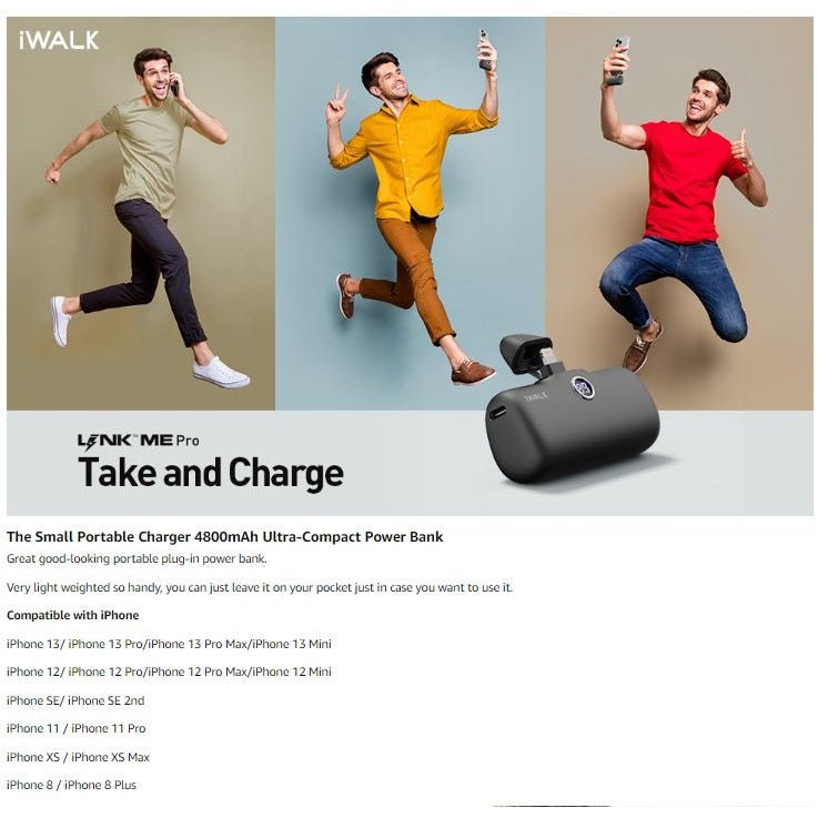 iWALK Linkme Pro Fast Charge Pocket Power Bank With Battery Display ...
