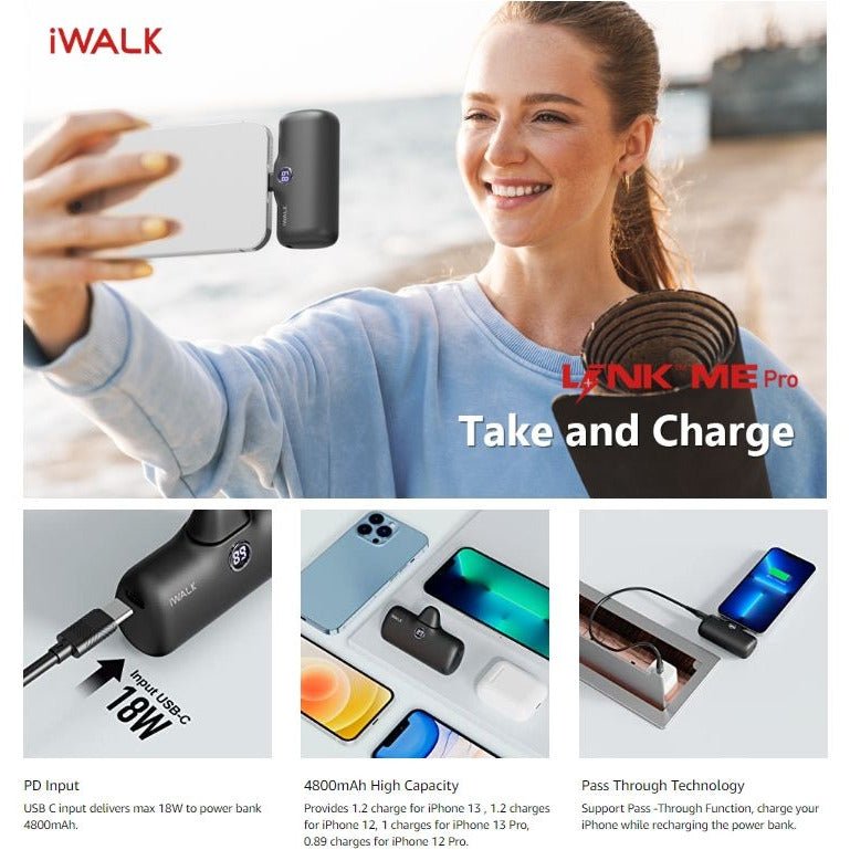 iWALK Linkme Pro Fast Charge Pocket Power Bank With Battery Display ...